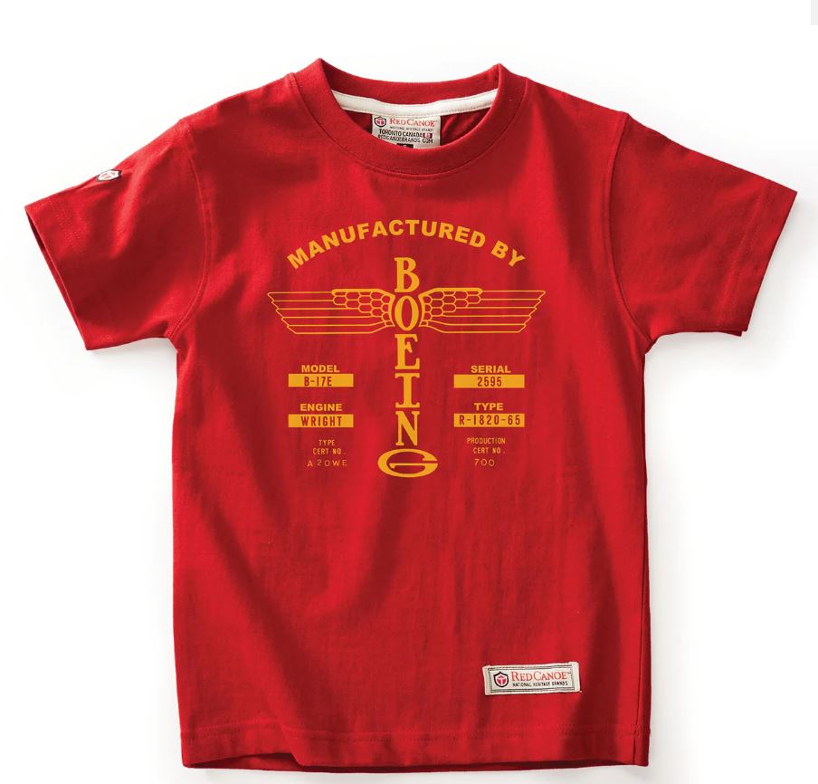 Boeing Kids' Airplane Logo T-shirt Red Canoe – Flight Experience Singapore